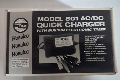 HOBBICO MODEL 801 AC/DC QUICK RC CHARGER W/TIMER IN ORIGINAL 1994 BOX ...