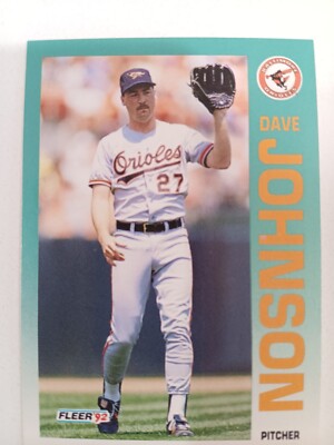 DAVE JOHNSON BALTIMORE ORIOLES 1992 FLEER BASEBALL CARD #12 | eBay