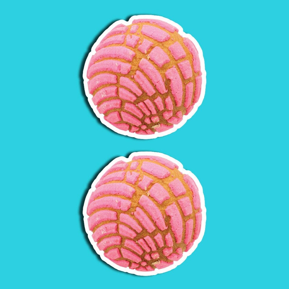 Pink Concha Sticker, Includes Two (2) Stickers, Pink, Concha, Cute ...