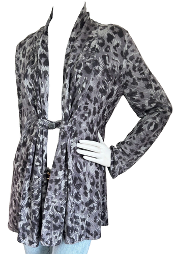 Classiques Entier Atelier Animal Print Long Cardigan Sweater Silk Blend ...