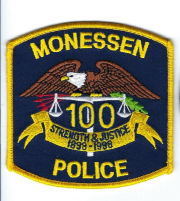 Monessen (Westmoreland County) PA Pennsylvania Police 100 Years patch ...
