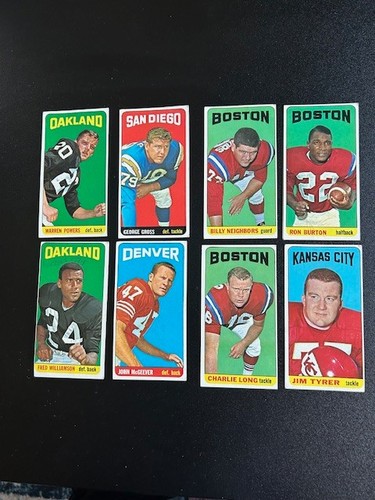 1965 topps football cards - misc. lot of cards 4, 13, 15, 59, 110, 147 ...