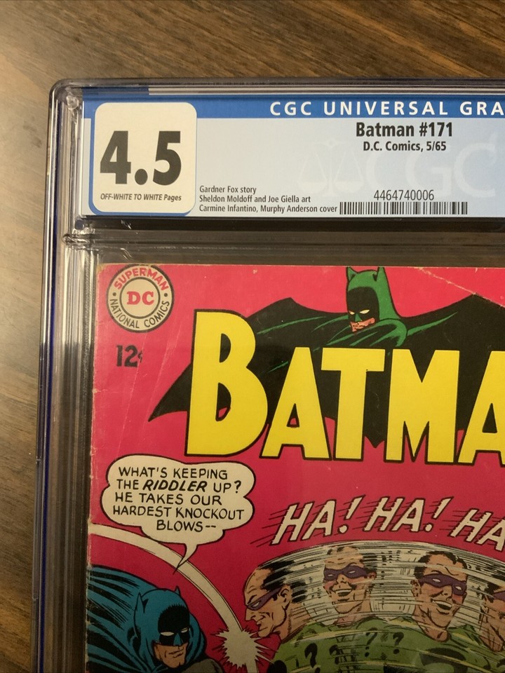 Batman 171 CGC 4.5 OW/W Pages 1st Silver Age Appearance of the Riddler ...