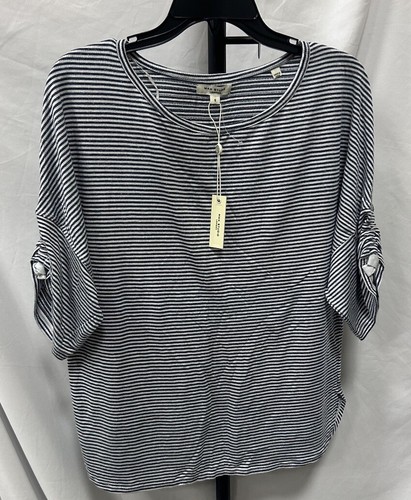 Max Studio London Striped Knit Top With Draw Sleeves- Size S | eBay
