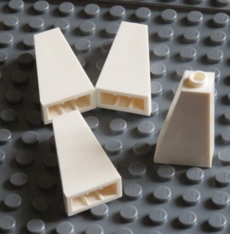 LEGO 4 x White Slope 75 2 x 1 x 3 - Hollow Stud 4460b new | eBay UK