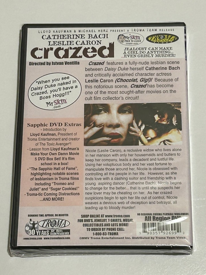 Crazed (DVD, 1976) TROMA Catherine Bach New Uncensored Edition ...