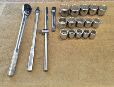 19 Craftsman Master Socket Ratchet Breaker Bar Set 3/4" Sae KU G VVU H Tools USA | eBay