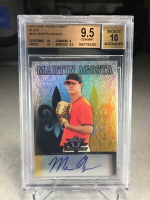 2012 Leaf Valiant Black 2/5 Martin Agosta #MA1 - BGS 9.5 - San ...