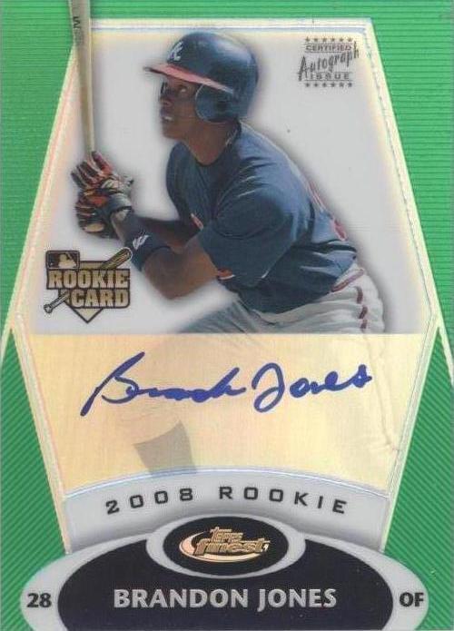 2008 Topps Finest - Rookie Autograph Brandon Jones #151 Green Refractor ...