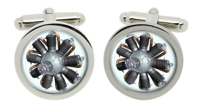Le Rhone Rotary Aircraft Engine Cufflinks in Chrome Box | eBay
