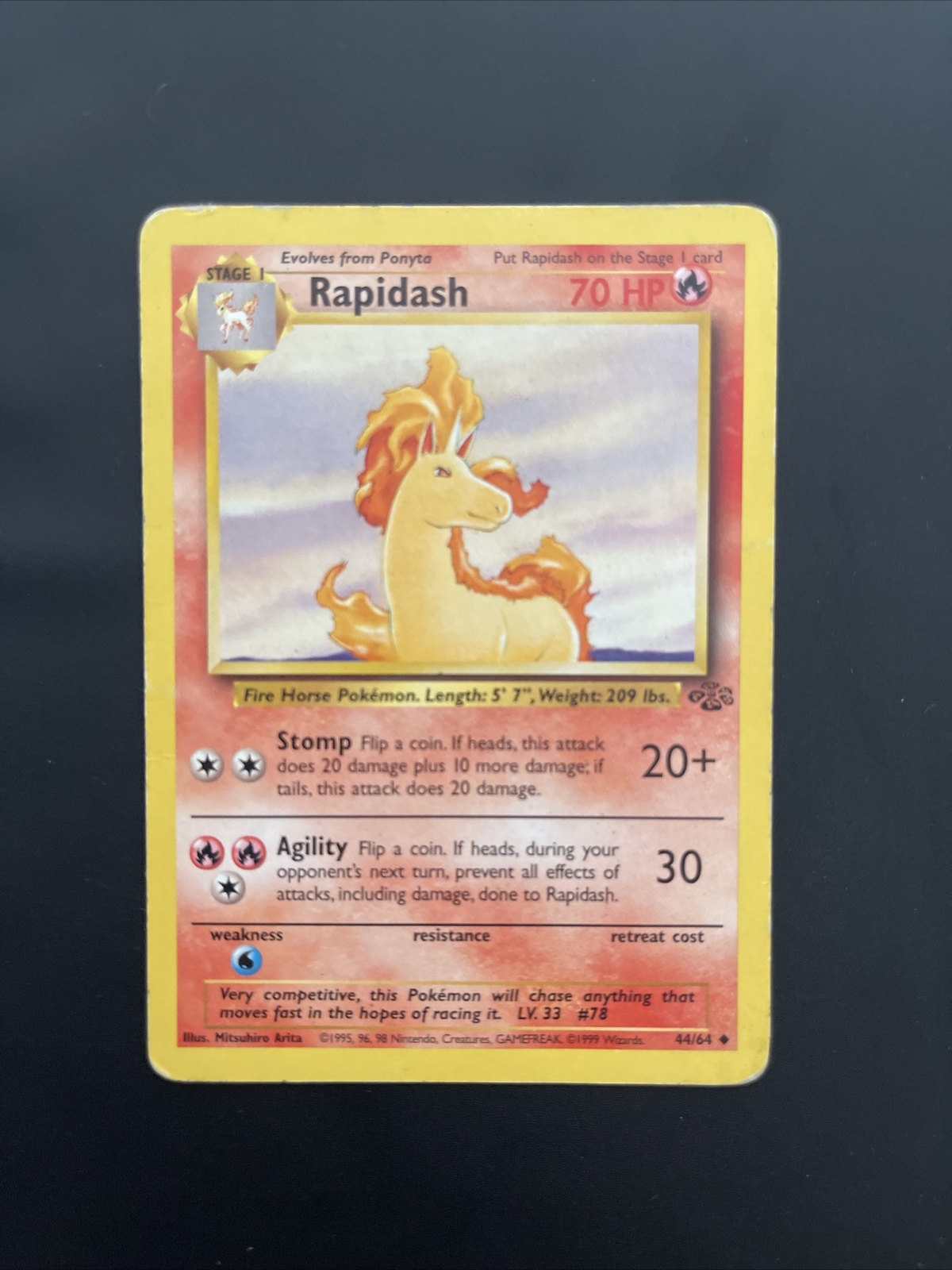 Pokémon TCG Rapidash Jungle 44/64 Regular 1999-2000 Wizards Base Set ...