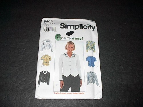 Simplicity Pattern 8468 Misses' Semi-Fitted Blouse w/Sleeve Variations ...