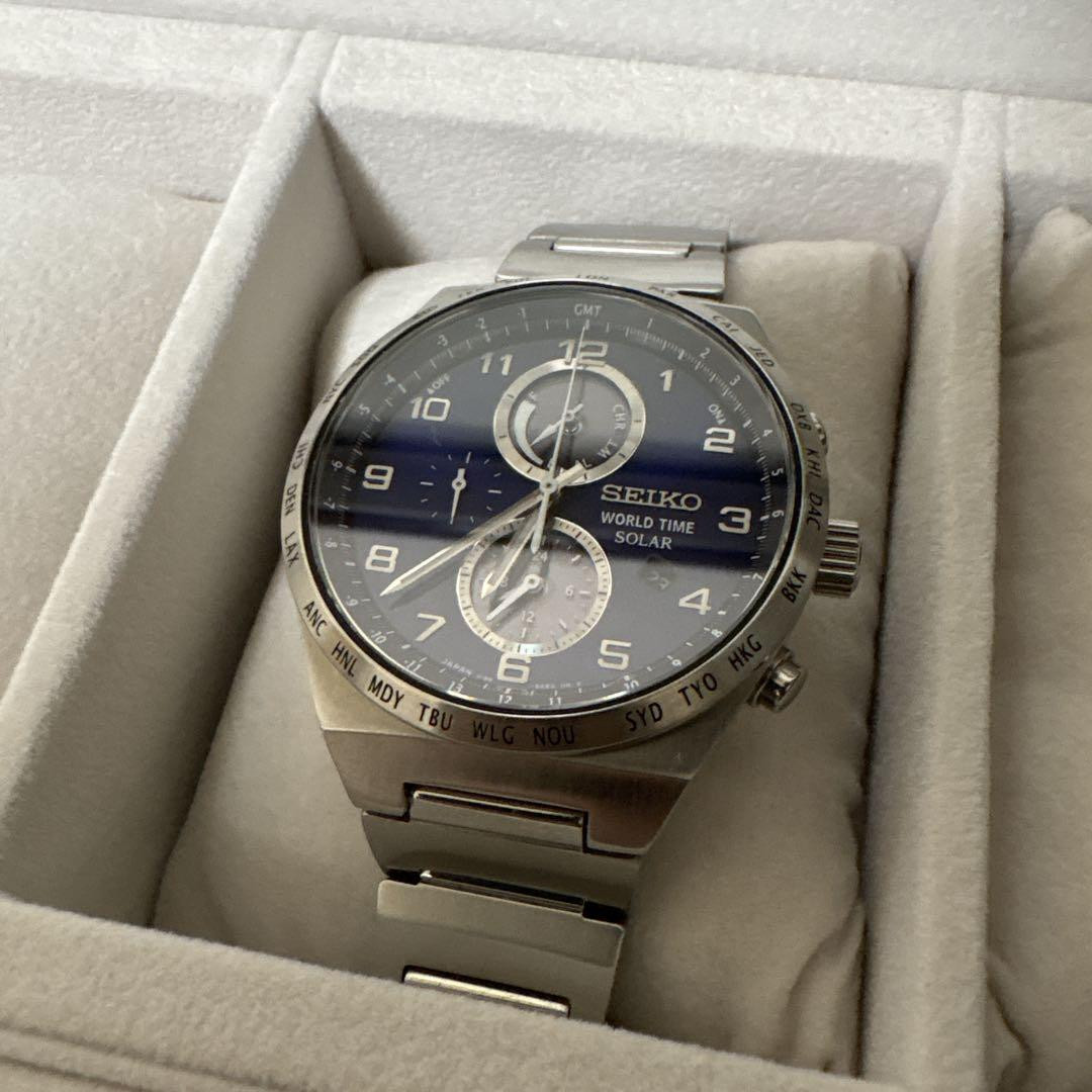 Seiko Chronograph World Time Solar Quartz V195-0AE0 N… - Gem