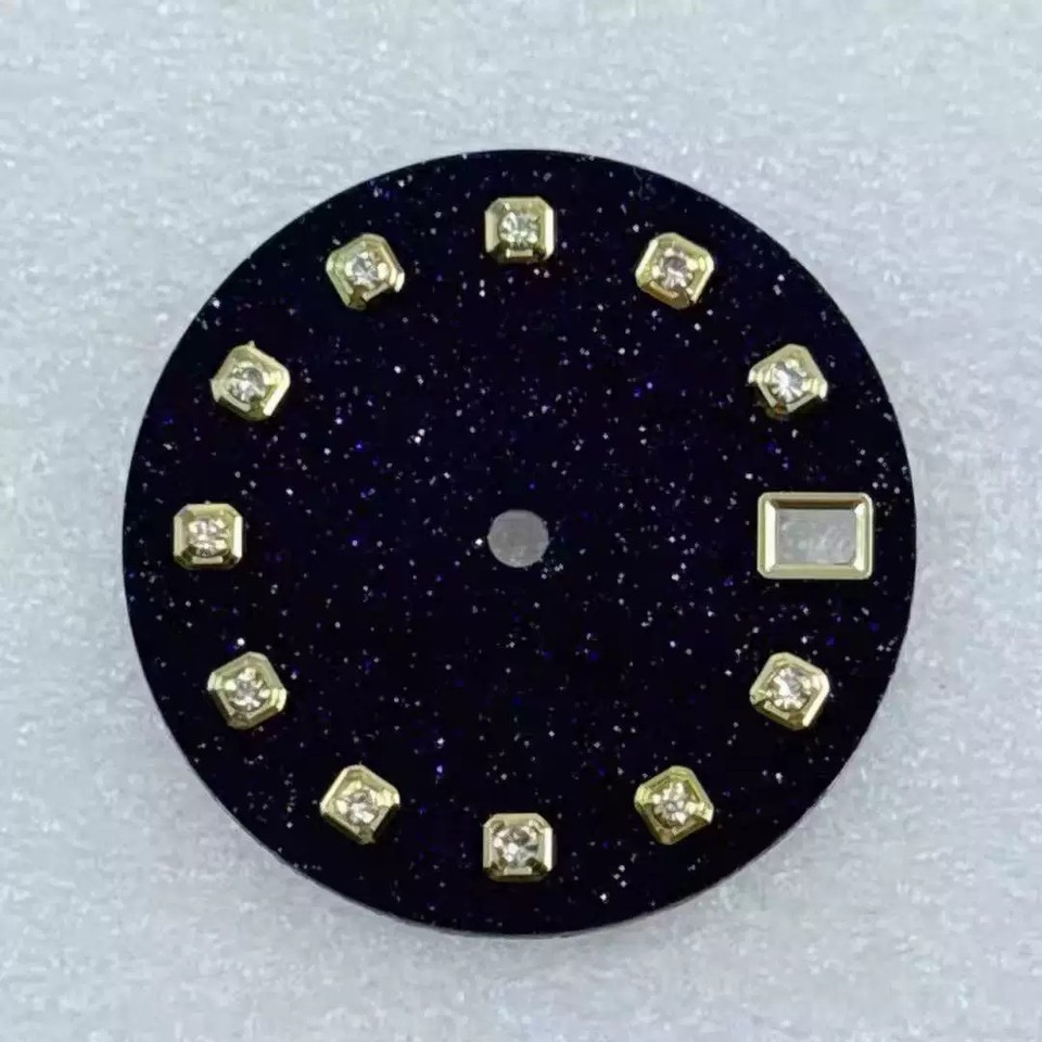 28.5mm Starry Sky Blue Gold Stone Watch Dial No Lume for Nh35/36 ...