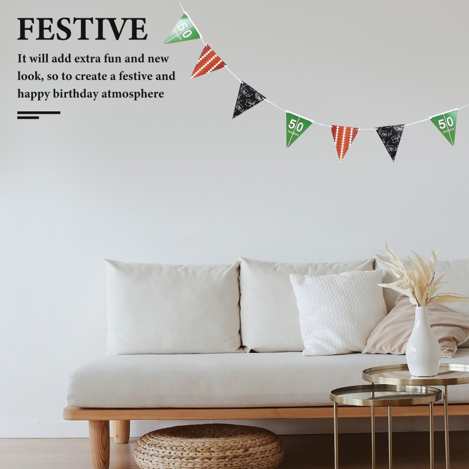 Football Party Pennant String Flags Birthday Banner Banners Garland ...