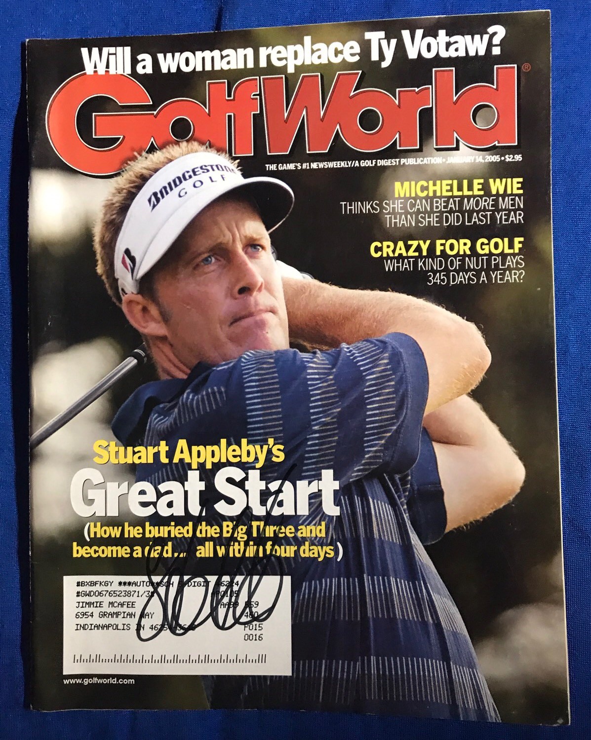Stuart Appleby Autographed Magazine Signed PGA Golf Autographed | eBay