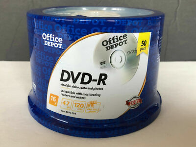 Office Depot DVD-R 16X 4.7GB 50 Pack 120 min Media Spindle | eBay