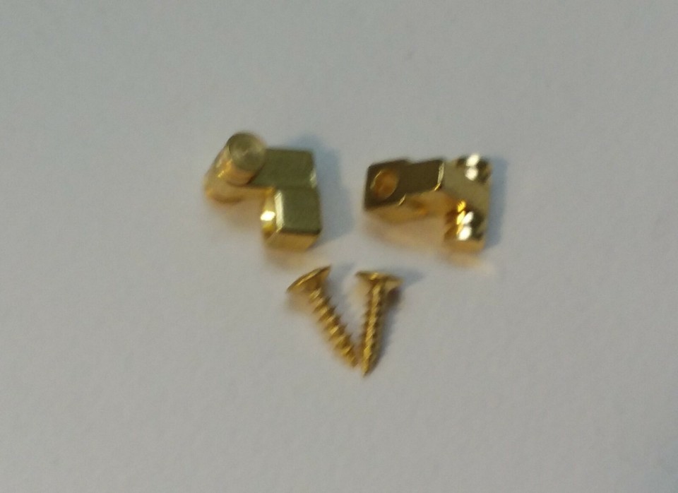 Roller string trees (2, gold) retainers w/ screws for electric guitar ...
