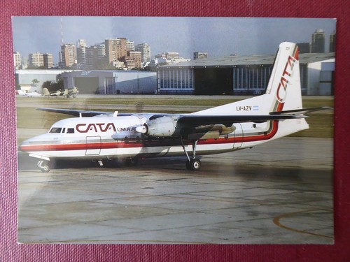 CARTE POSTALE AVIATION SKYLINER CARD 102 FAIRCHILD F-27J LV-AZV CATA ...