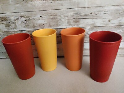 4 Tupperware Fall Harvest Colors 12 oz. 873 Tumblers Cups | eBay