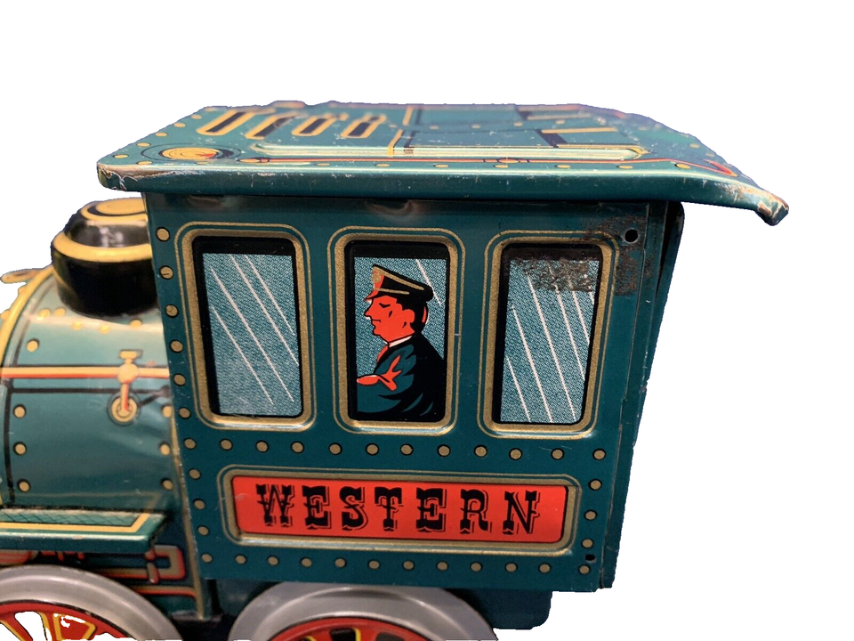 Vintage Western Locomotive Tin Litho Train Battery Operated by Modern ...