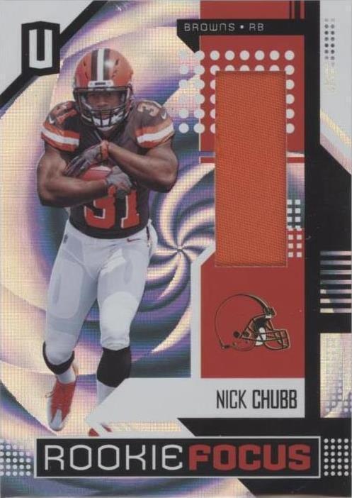 2018 Panini Unparalleled - Rookie Focus Memorabilia Nick Chubb #RF-NC ...