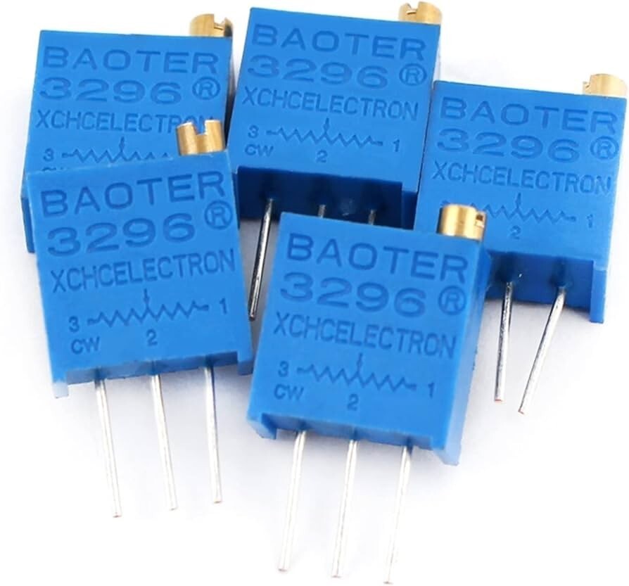 5 Pcs 3296 100K Ohm Trimmer Potentiometer (104) POT 25 Turn Top Slot ...