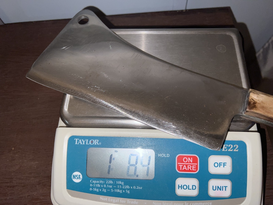 Vintage Blacksmith Butcher Meat Cleaver Wood Handle, 14” w/ 8” Blade ...