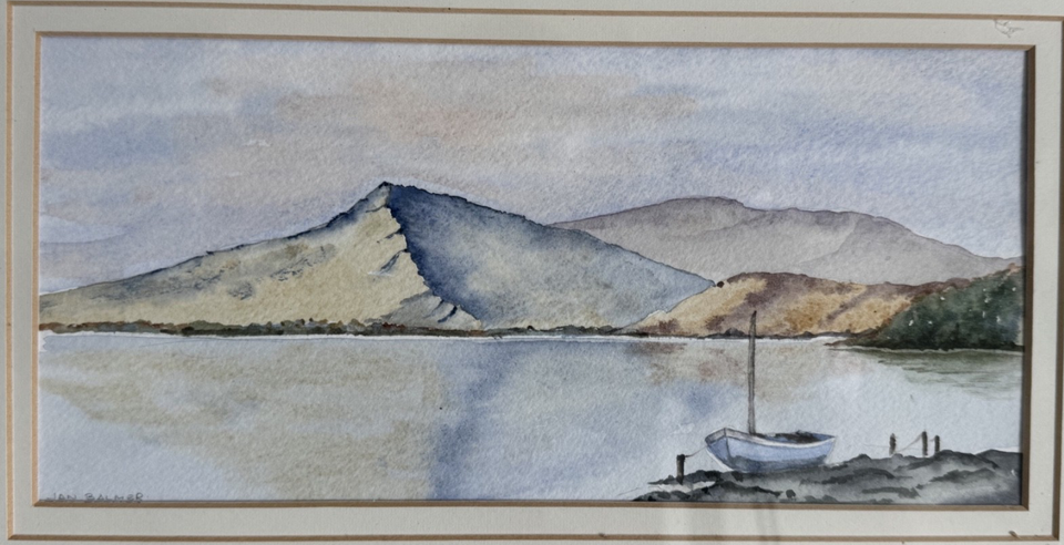 Water colour painting of lake and mountains by Jan Balmer | eBay UK