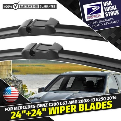 For Mercedes-Benz C63 AMG 08-13 Bracketless Wiper Blades Set 24''+24 ...