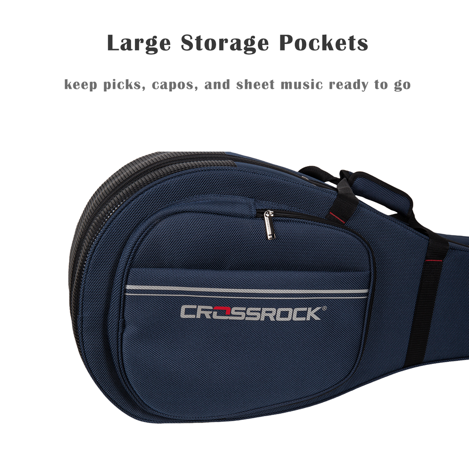Crossrock 5-String Banjo Foam Case-Lightweight Blue Gig Bag for ...