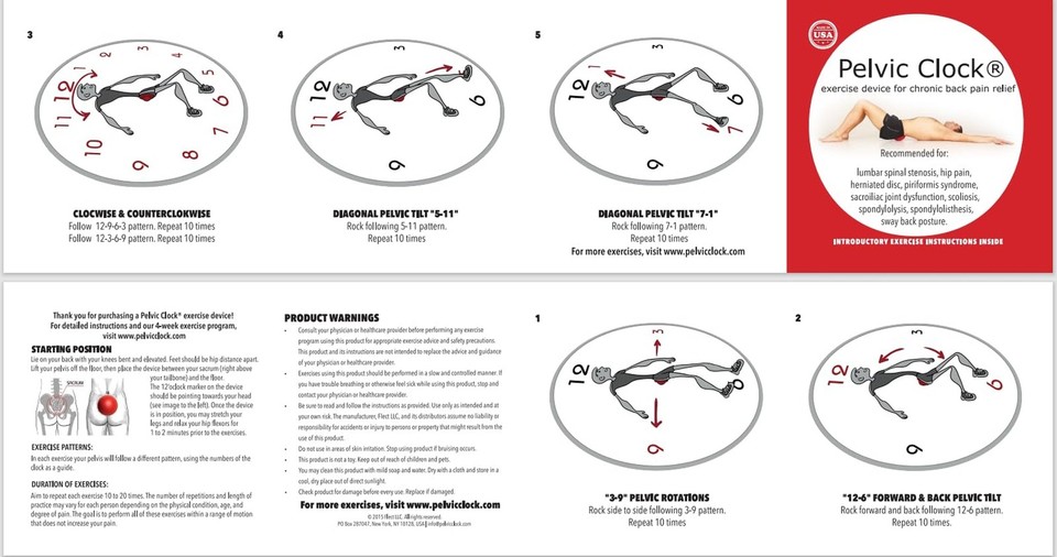 Pelvic Clock® Exercise Device for Chronic Hip & Lower Back Pain Relief ...