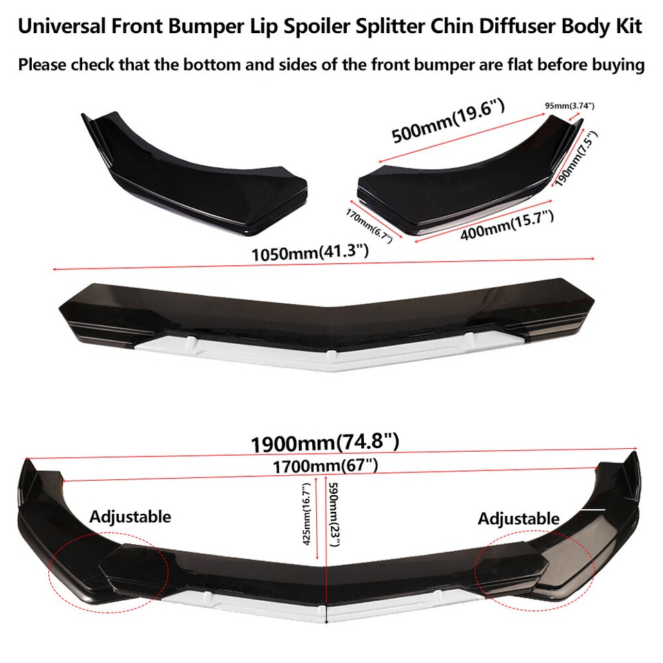 For Porsche Panamera Front Bumper Lip Spoiler Splitter Gloss Black ...
