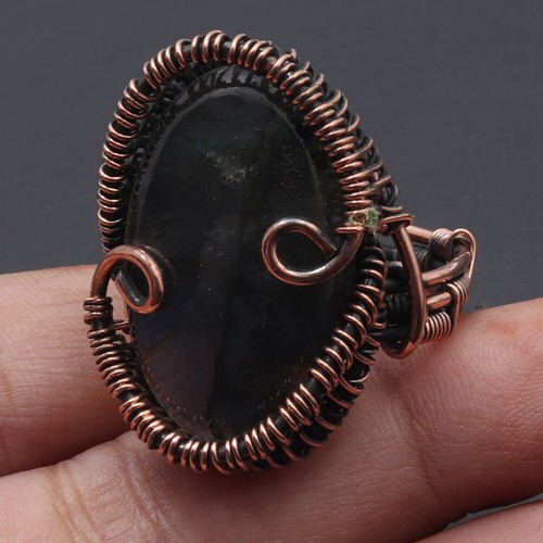 Agate Geode Slice Gemstone Wire Wrapped Handmade Ring US 8 Jewelry ...