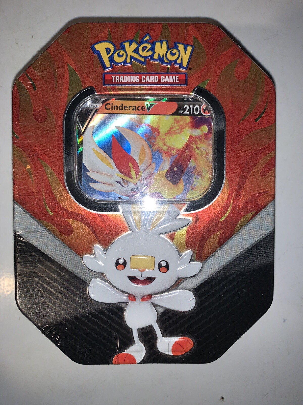 Pokemon TCG Scorbunny Tin Trading Card Game Galar Cinderace V Factory ...