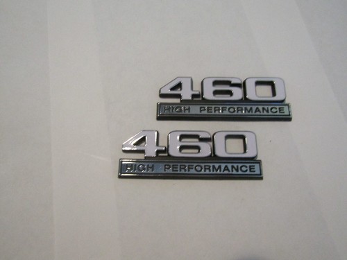 460 HIGH PERFORMANCE 4" EMBLEM EMBLEMS SET OF 2PCS WHITE CHRME FITS ...