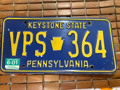 Pennsylvania Keystone State License Plate VPS 364 PA BLUE 2001 Top ...