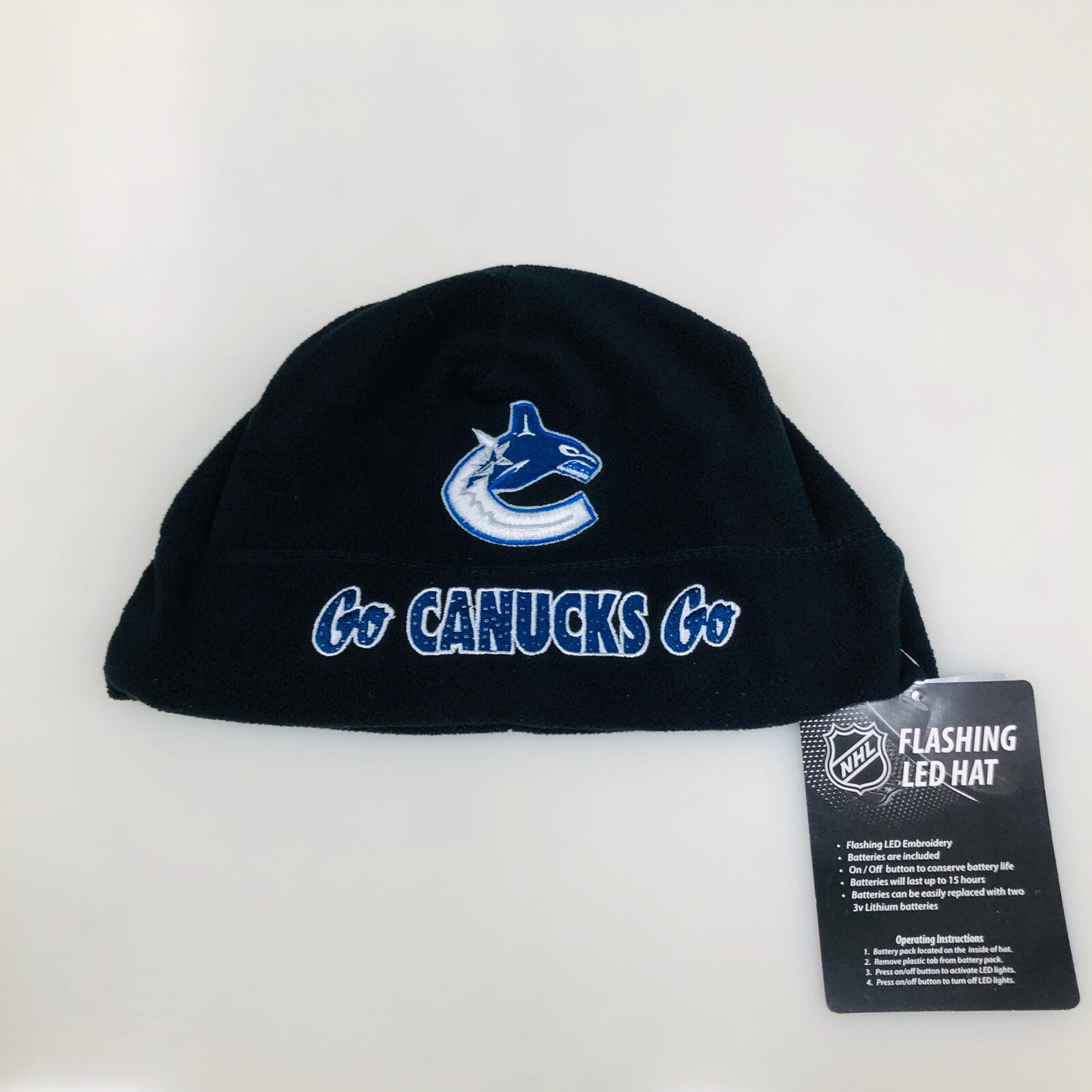 New Vancouver Canucks Toque Beanie with flashing LED light memorabilia ...