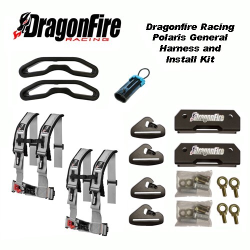 Dragonfire Polaris General Harness Mounting Kit w/4-Pt H Style Sewn In ...