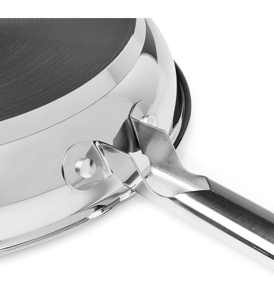 Full Induction Stainless Steel 3pc Fry pan Set with Universal Lid, 20 ...