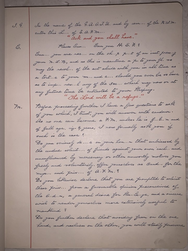 c.1920, A HANDWRITTEN BOOK OF MASONIC RITUALS, MANUSCRIPT, FREEMASONRY ...
