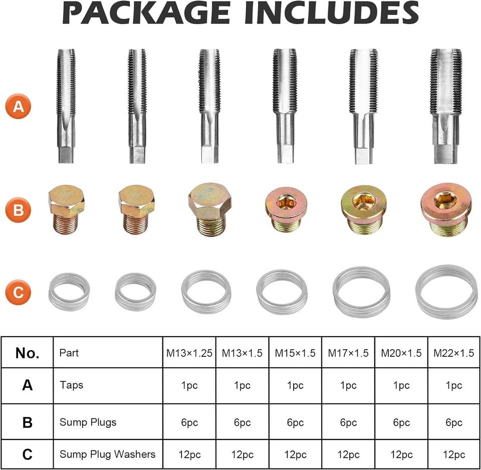 Oil Pan Drain Plug Repair Kit Removal Thread Repair Tool Metric ...