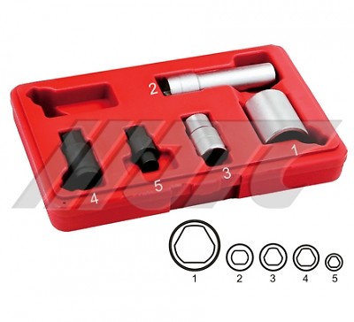 JTC 5PCS 1/2" DIESEL INJECTION PUMP SPECIAL SOCKET SET, JTC TOOLS ...