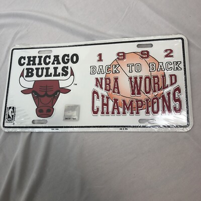 VINTAGE NBA CHICAGO BULLS 1992 BACK TO BACK WORLD CHAMPIONS METAL ...