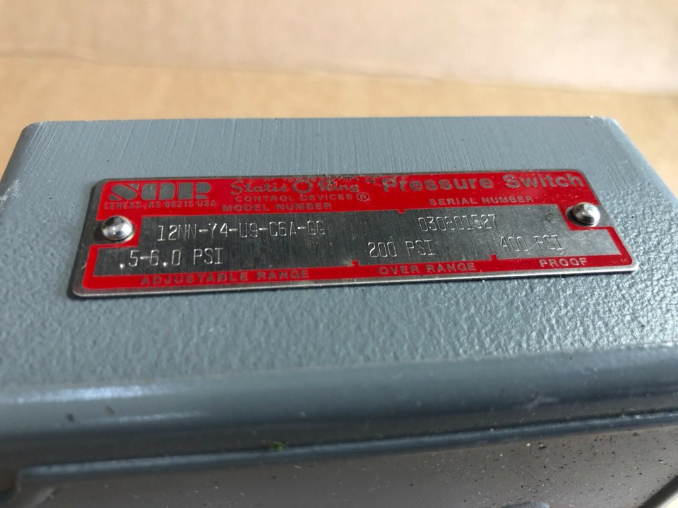 SOR, Pressure Switch, 12NN-Y4-U9-C6A-GG | eBay