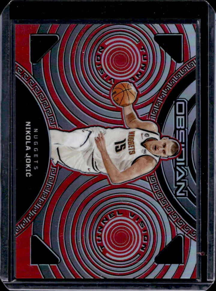 Nikola Jokic 2022 Obsidian #9 Tunnel Vision - Electric Etch Red Flood ...