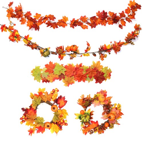 Autumn Maple Leaf Decorations Artificial Fall Halloween Thanksgiving ...
