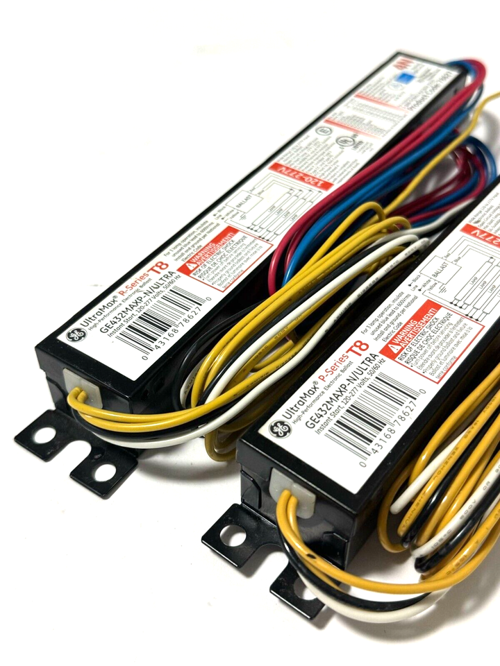 Lot of 2 GE UltraMax T8 78627 GE432MAXP-N/ULTRA Electronic Ballasts 4N ...