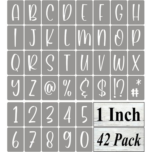 1 Inch Alphabet Letter Stencils for Painting - 42 Pack Letter and ...