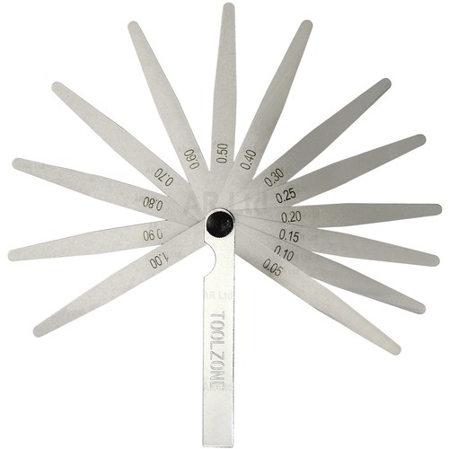 Stainless Steel Feeler Gauge Set. 13 Metric Feeler Blades Gauges 0.05 ...